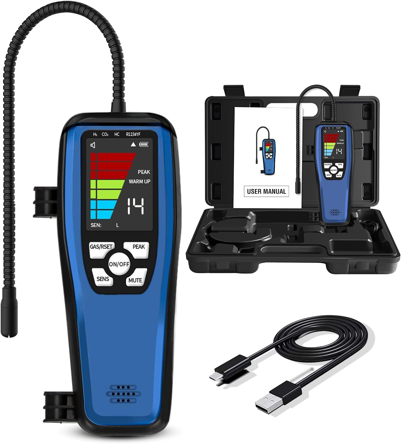 Refrigerant leak detector, ALD-200 Freon leak detector, battery ...